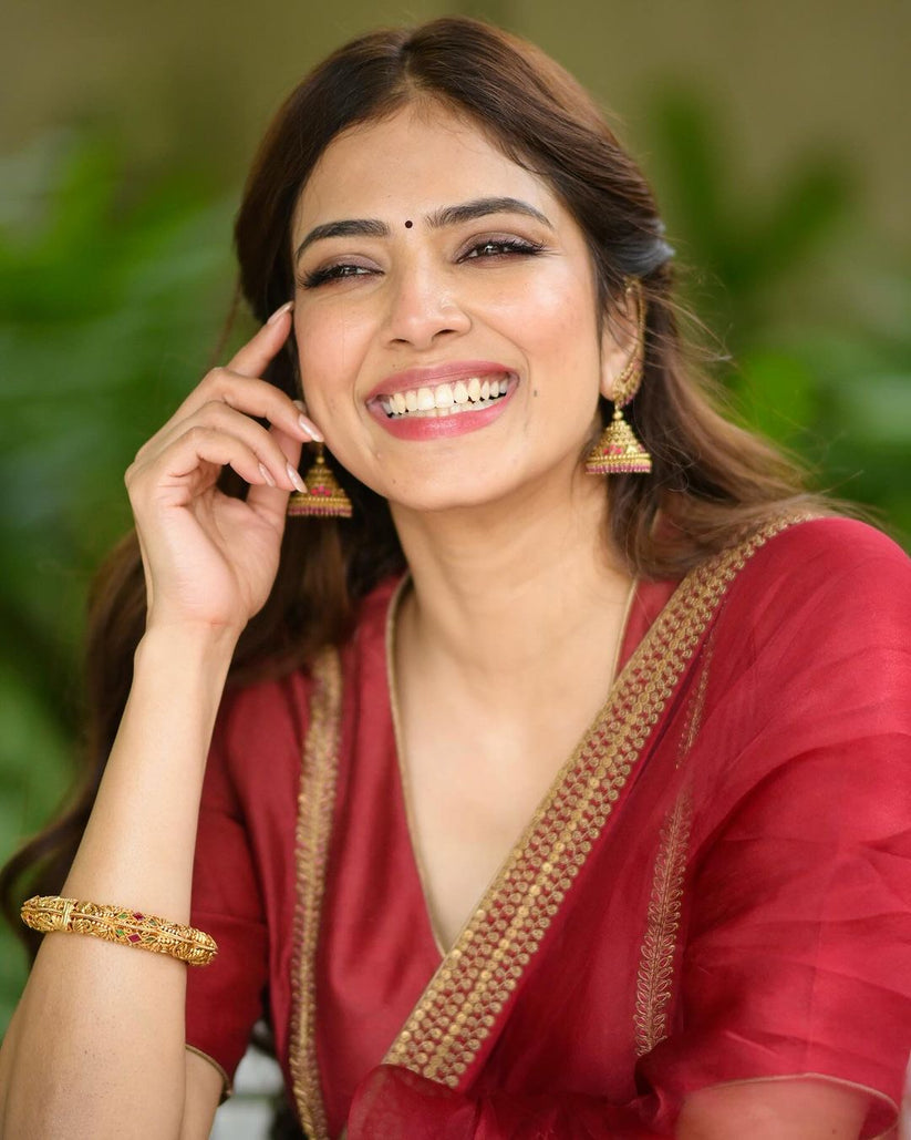 Zareen Saree (RED - MALVIKA) – Nisharahmedofficial