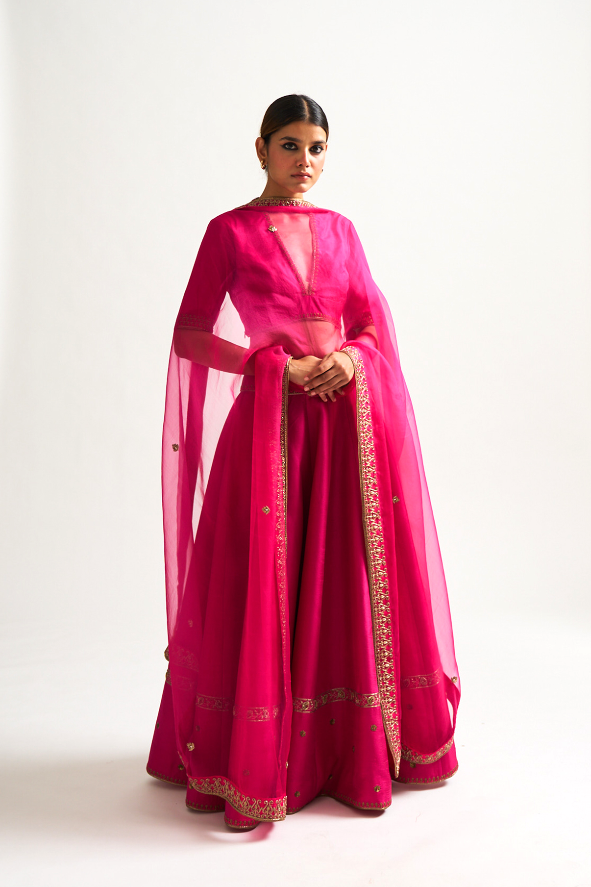Shabhnam Lehenga Set (Rani Pink) – Nisharahmedofficial